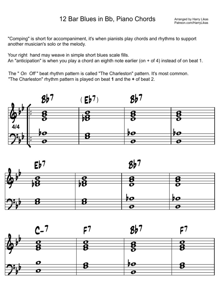 BB Blues Chords Charleston Rhythm | PDF | African American Music ...