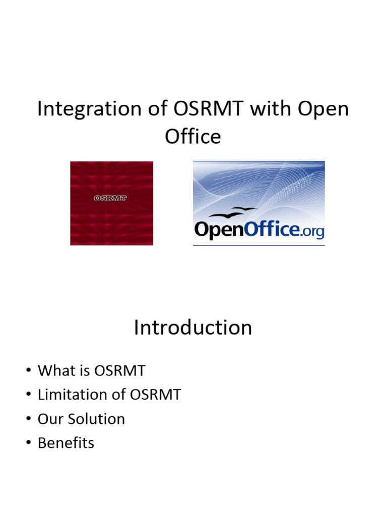 Integration of OSRMT With Open Office | PDF