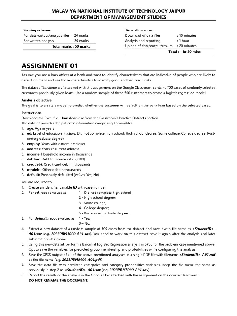 A01 Assessing Credit Risk using Logistic Regression | PDF | Logistic ... A01 Assessing Credit Risk using Logistic Regression | PDF | Logistic ...