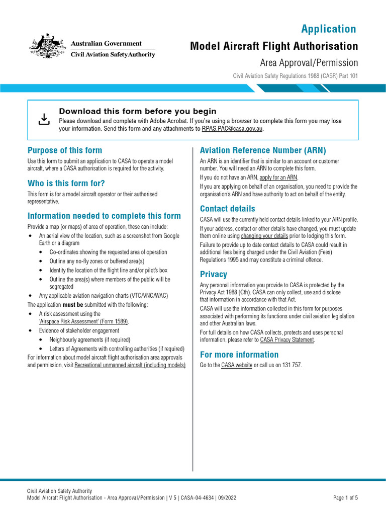 Model Aircraft Flight Authorisation Form | PDF | Aviation | Aircraft
