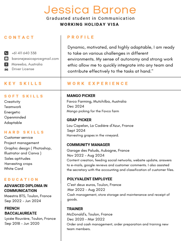 Jessica Barone's Versatile CV | PDF