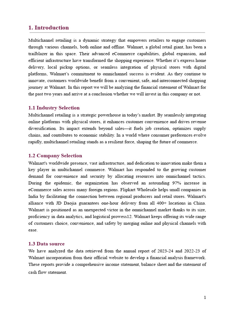 Walmart Financial Analysis 2023-2024 | PDF | Equity (Finance) | Dividend