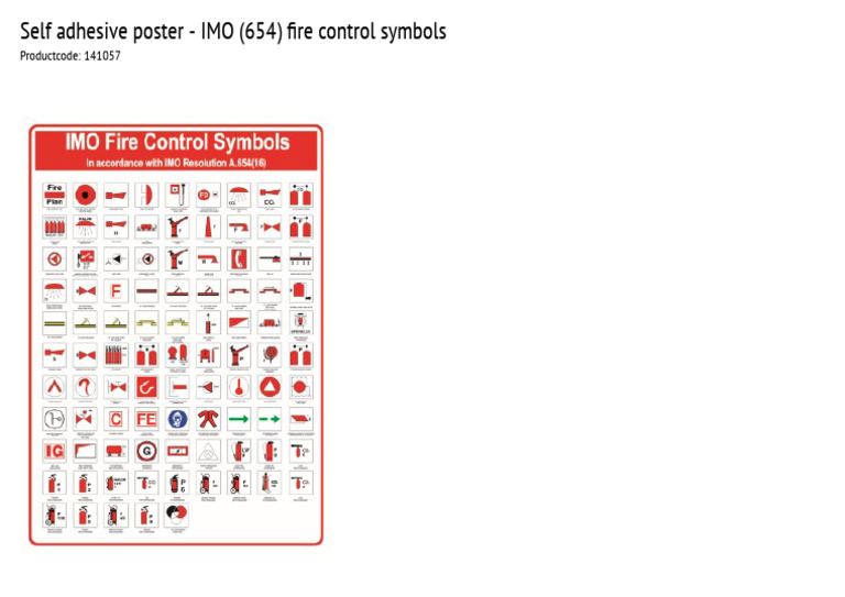Traconed 141057 Self Adhesive Poster Imo 654 Fire Control Symbols | PDF