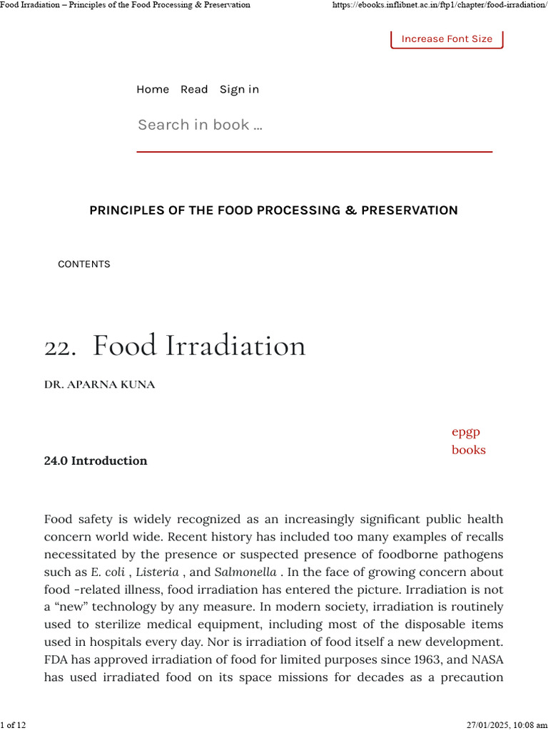 Food Irradiation - Principles of The Food Processing & Preservation ...