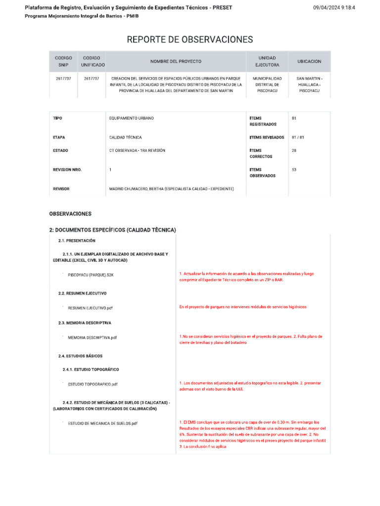 1 Obs Pistas Tocache | PDF