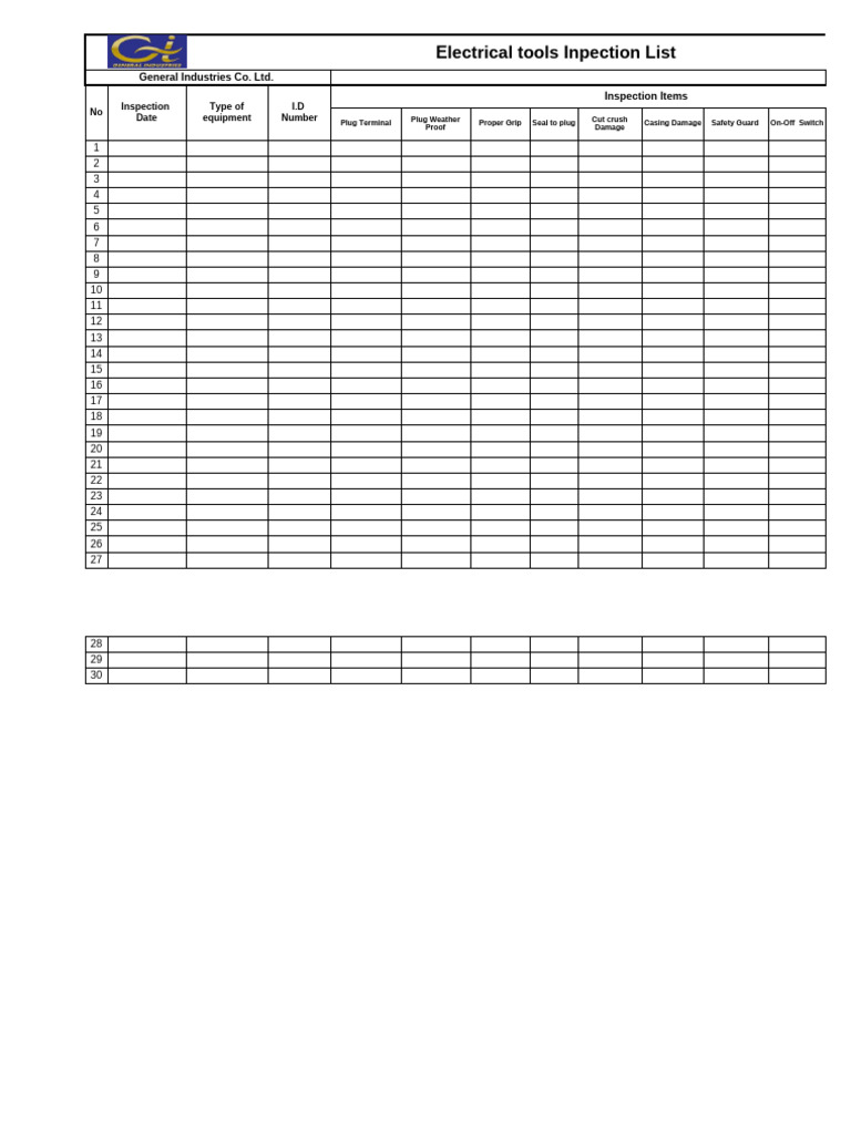GI-HSE-05 Electrical Tools Inspection | PDF