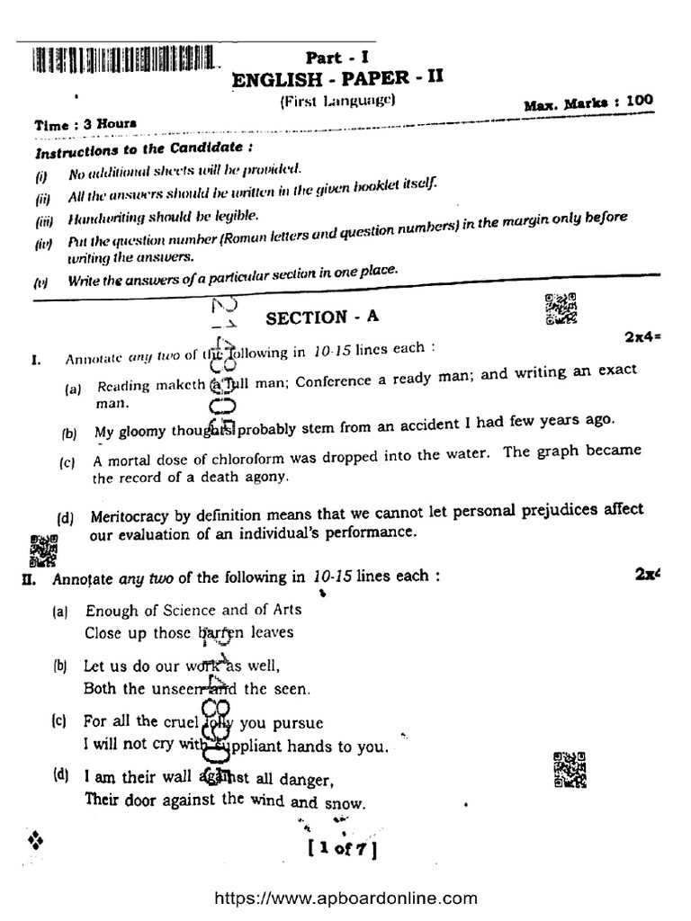 AP Inter 2 Year English p2 2024 | PDF