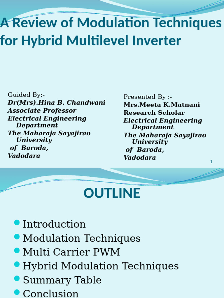 A Review of Modulation Techniques For Hybrid Multilevel Inverter | PDF ...