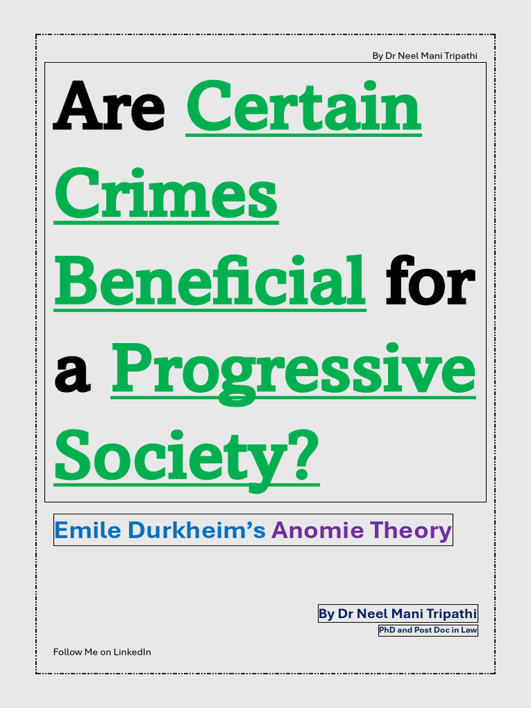 Sociological Insights on Anomie | PDF | Émile Durkheim | Deviance ...