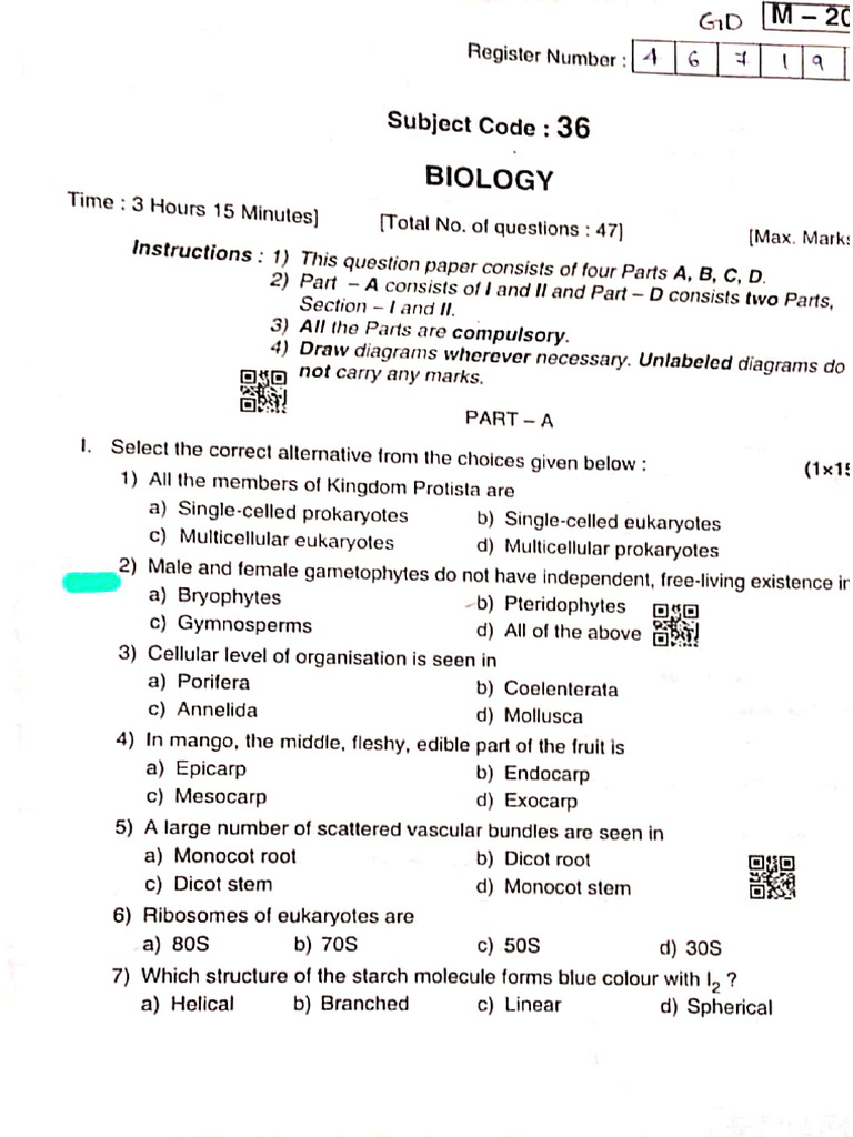 1st PU Biology Annual | PDF