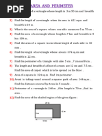 Grade - 5 Perimeter Revision Work Sheet | PDF