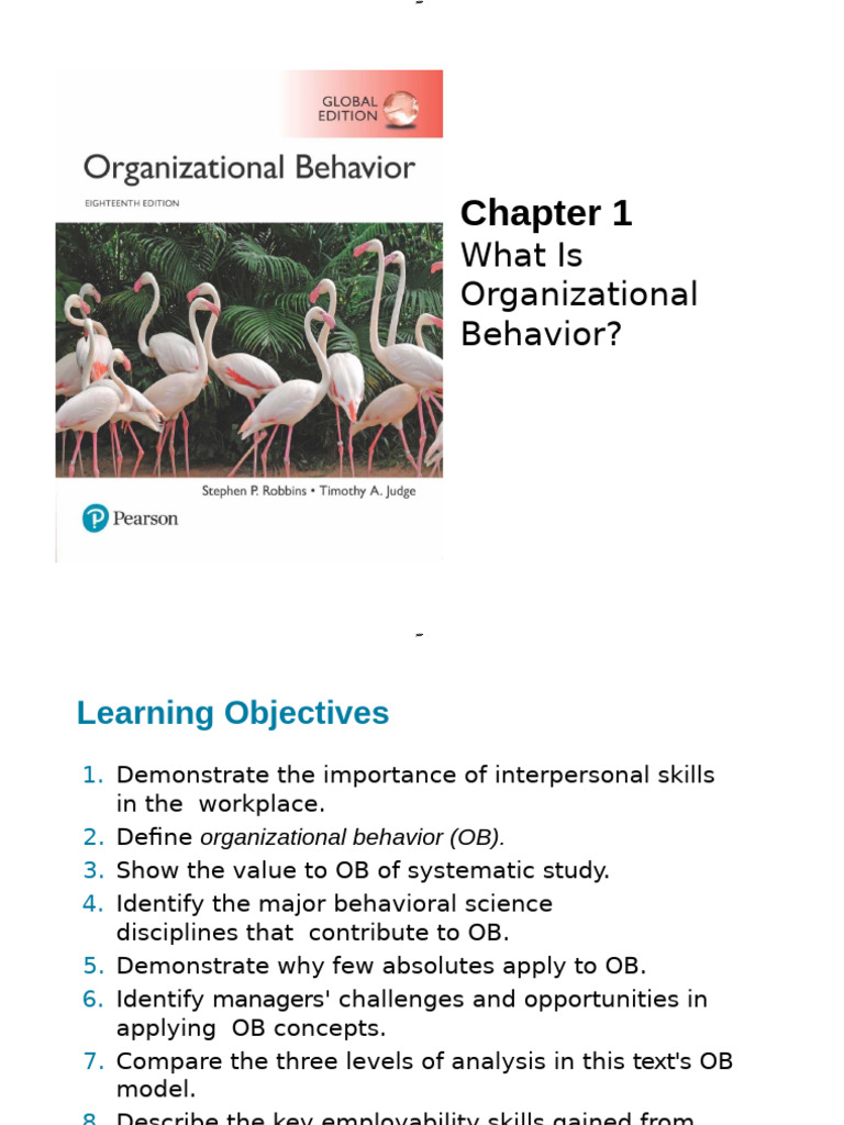 Chapter 01 (What Is Organizational Behavior) | PDF | Behavioural Sciences | Psychology