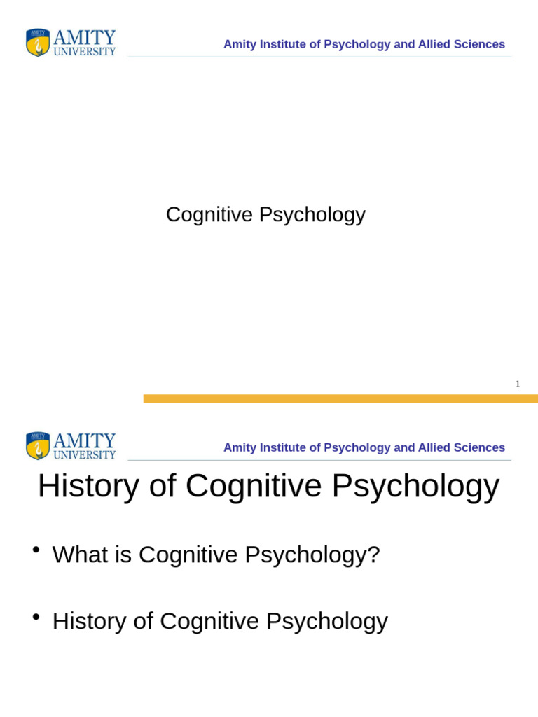Cognitive Psychology - Module 1 | PDF | Psychology | Cognition