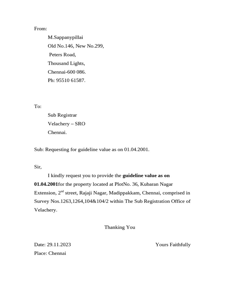 Letter To SRO | PDF