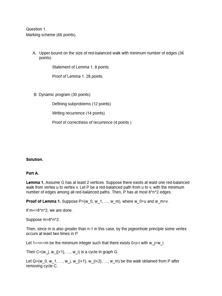 cs 302 midsem (Sem I, AY 2023-24) Question 1 solution and marking scheme | PDF | Discrete ...
