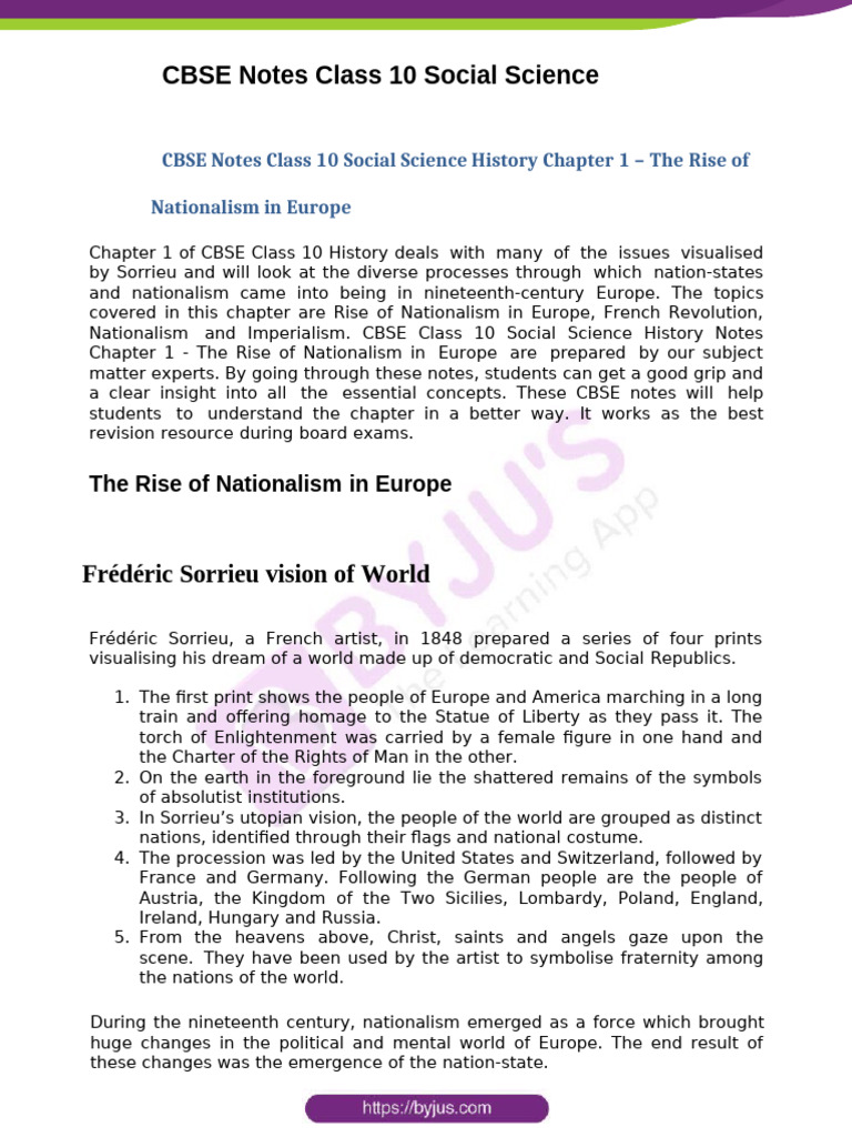 CBSE Notes Class 10 Social Science History Chapter 1 | PDF | Kingdom Of ...