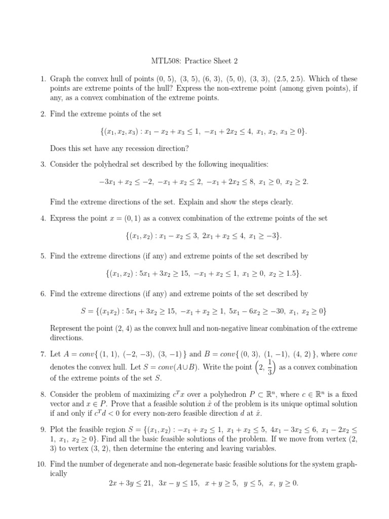 MTL508 Practice Sheet 2 | PDF | Mathematics | Theoretical Computer Science
