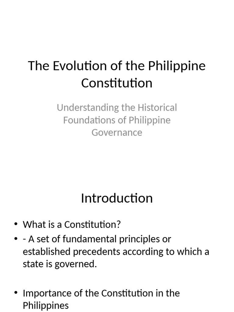 Philippine Constitution Evolution Presentation | PDF | Philippines ...