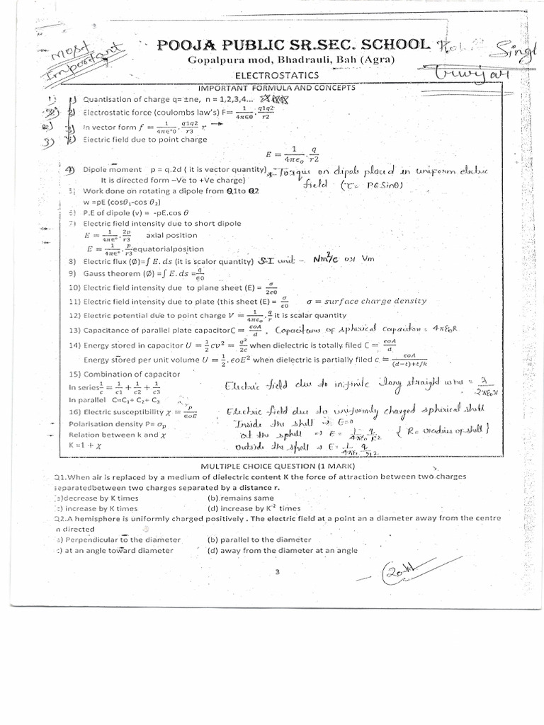 Physics Imp Questions 2023-24 | PDF