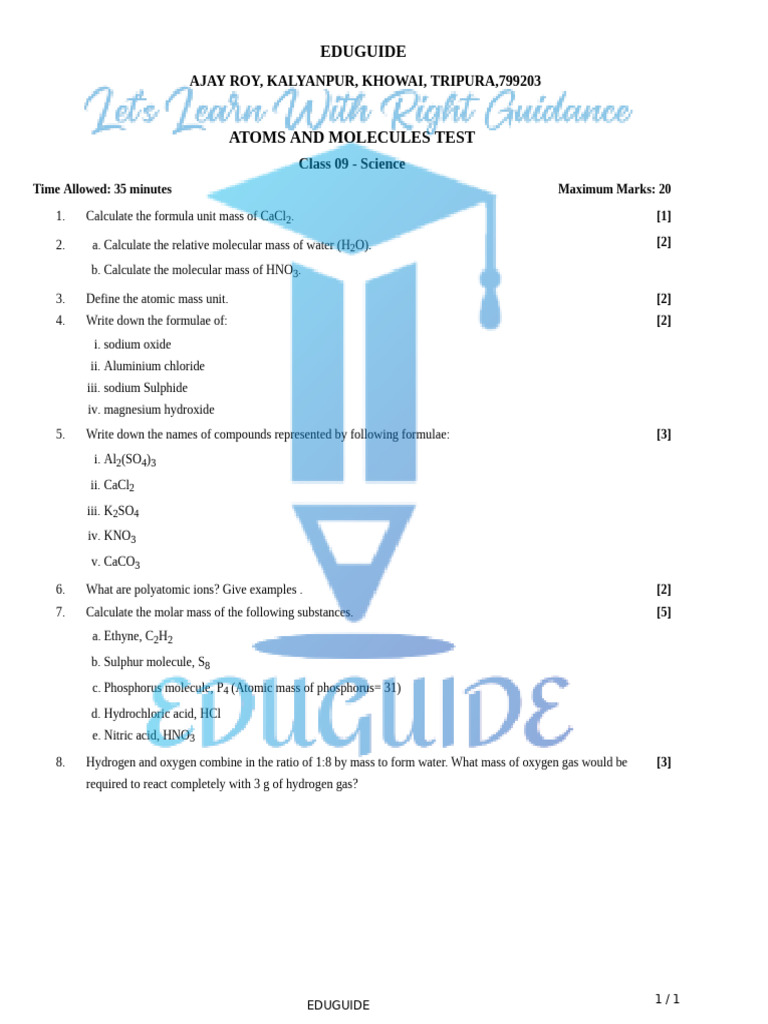 Atom And Molecule Pdf