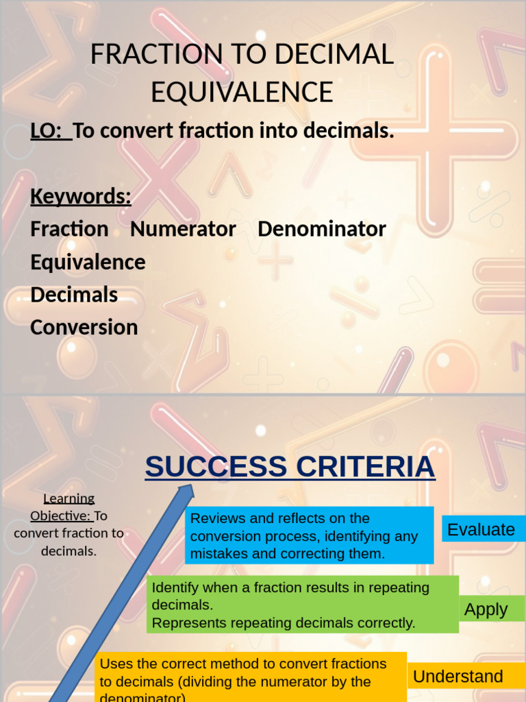 Fraction Decimal Equivalence | PDF | Decimal | Lexicology