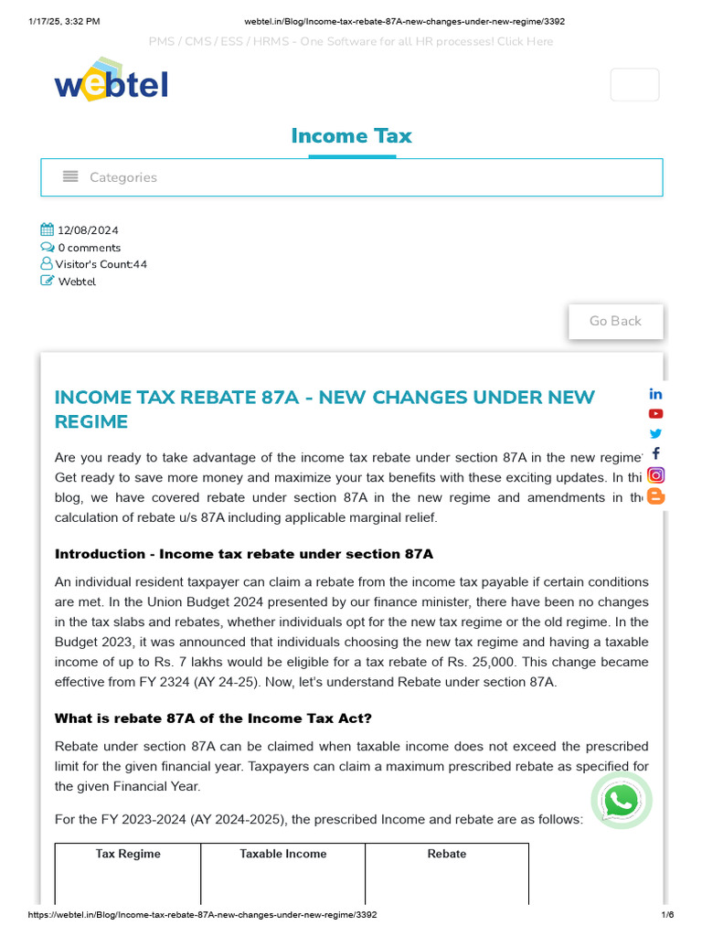 webtel.in_Blog_Income-tax-rebate-87A-new-changes | PDF | Capital Gains ...