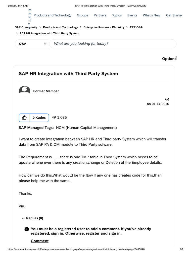 SAP HR Integration With Third Party System | PDF | Information ...