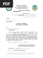 KP. FORM 9 Patawag | PDF