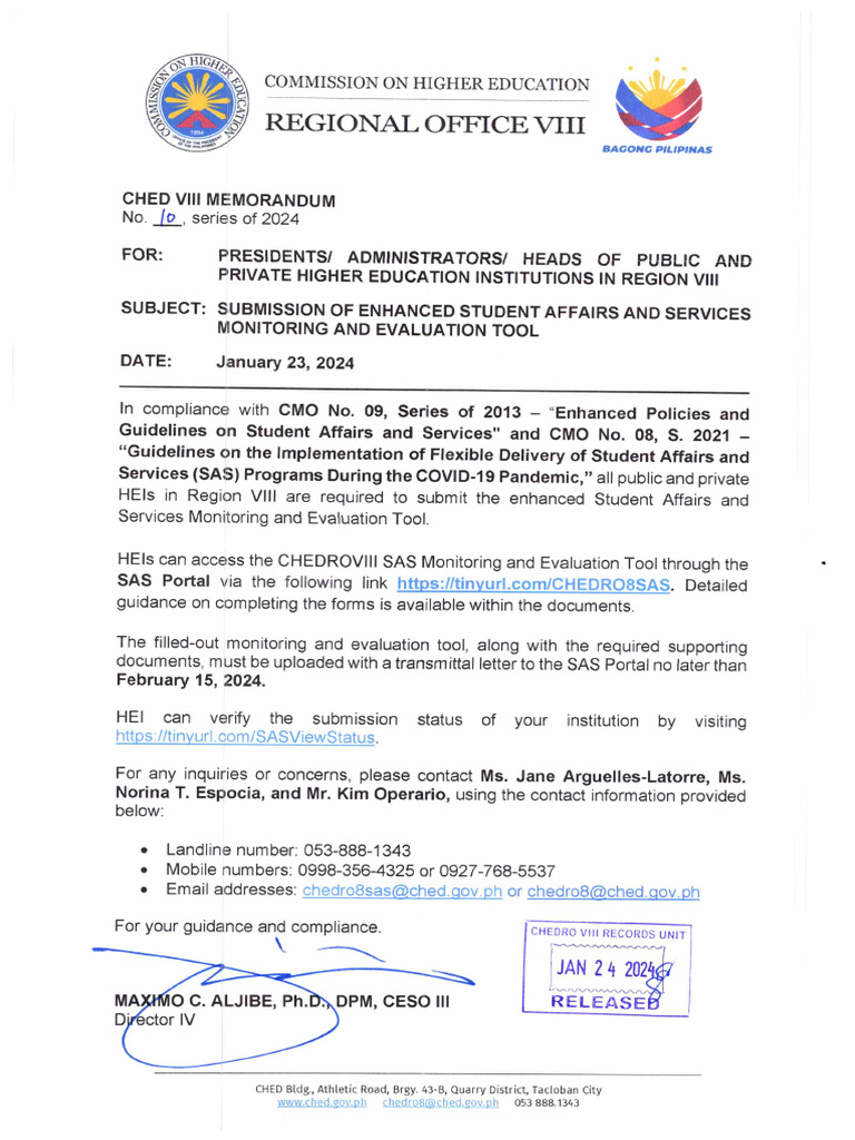 Ched Regional Memo No. 10 s. 2024 - Submission of Enhanced Student ... Ched Regional Memo No. 10 s. 2024 - Submission of Enhanced Student ...