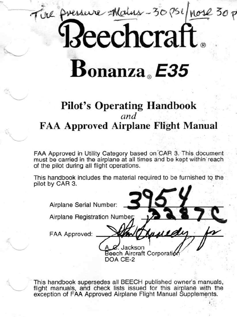Pilot Operating Handbook | PDF