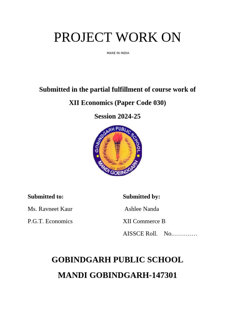 XII Project Front Pages. | PDF | Economies