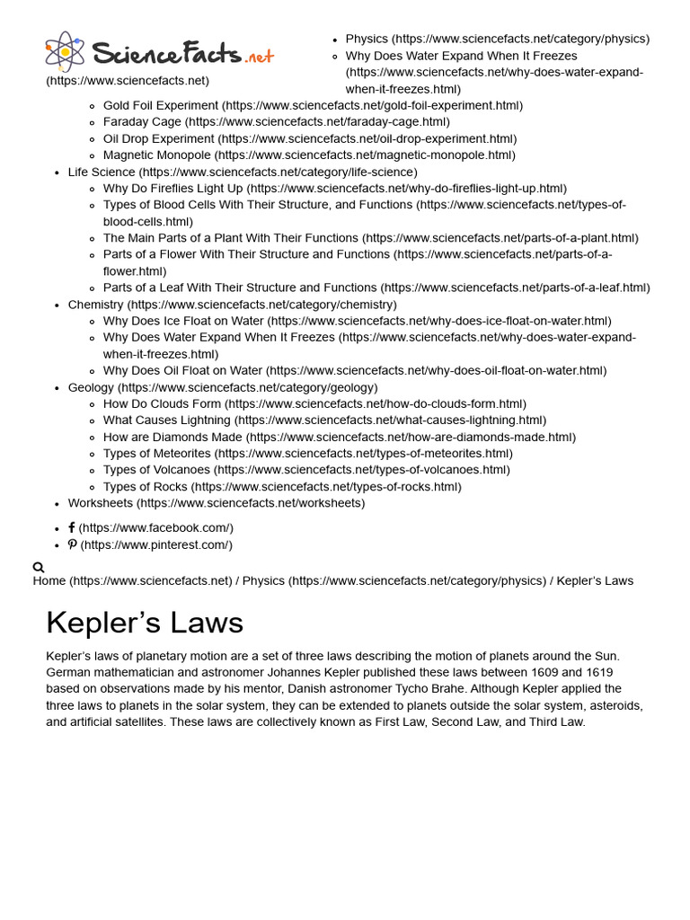 Kepler's Laws of Planetary Motion | PDF | Local Interstellar Cloud | Mechanics
