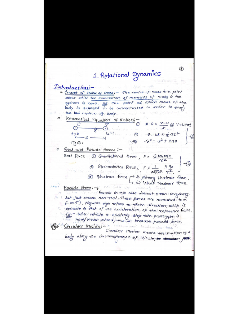 Physics 12th Chapter 1 Rotational Dynamic | PDF