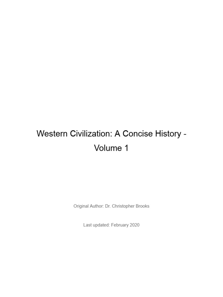 Volume 1 - Western Civilization- A Concise History | PDF | Hominidae | Homo