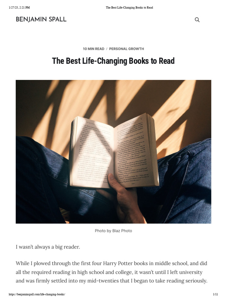 The Best Life-Changing Books To Read | PDF