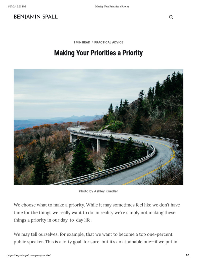 Making Your Priorities A Priority | PDF