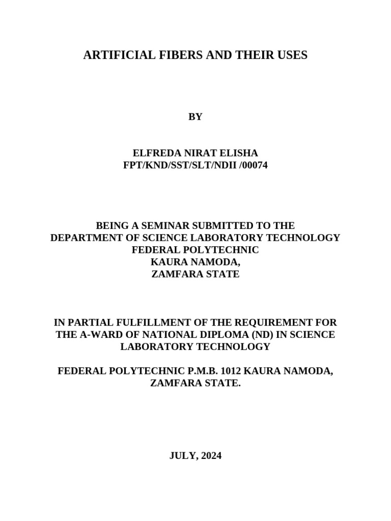 Elfreda Nirat Elisha | PDF | Textiles | Fibers