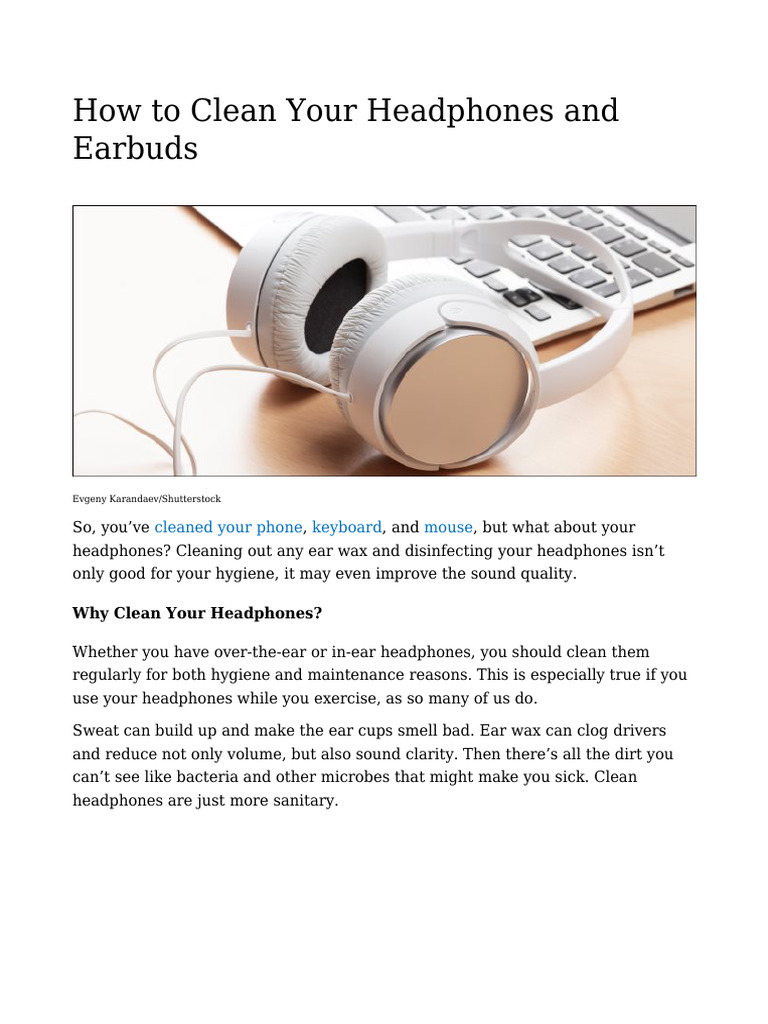 How To Clean Your Headphones and Earbuds | PDF | Laptop | Computer Keyboard