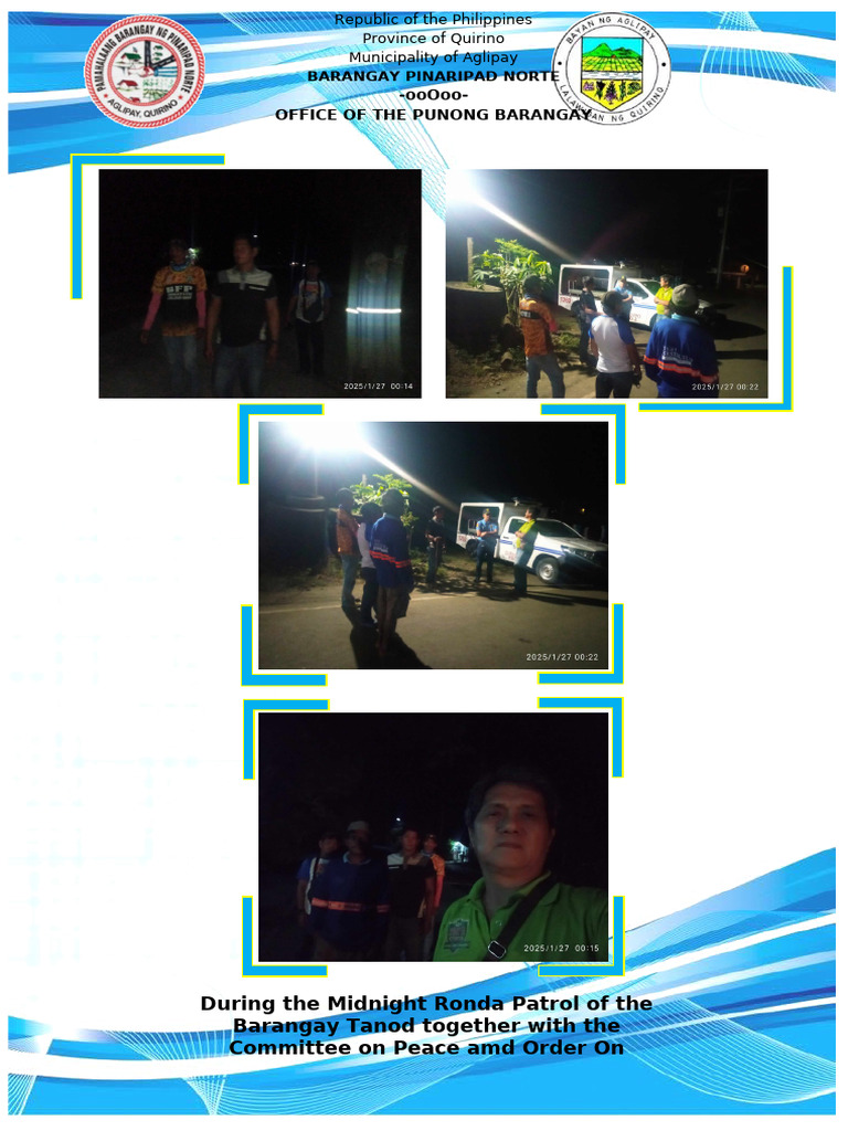 Tanod Ronda Night January 2025 | PDF