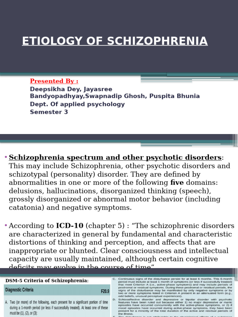 Etiology of Schizophrenia-1 | PDF