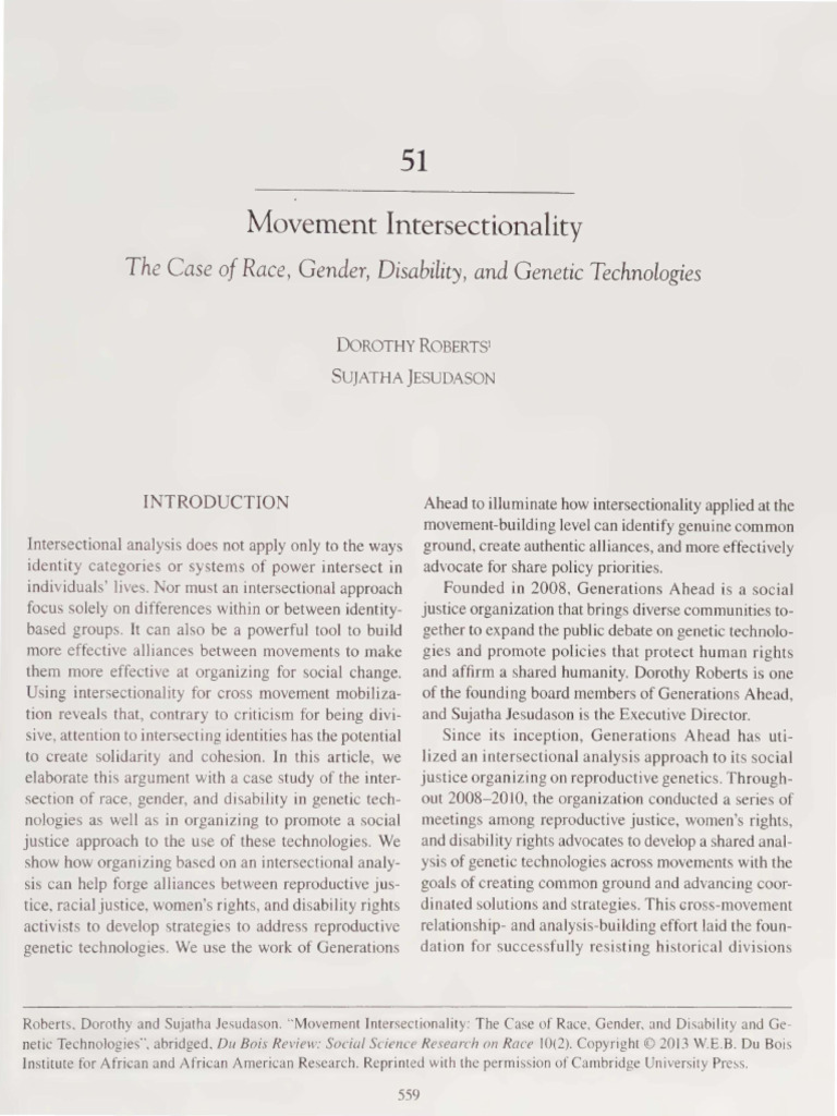 Roberts and Jesudason - Movement Intersectionality | PDF ...