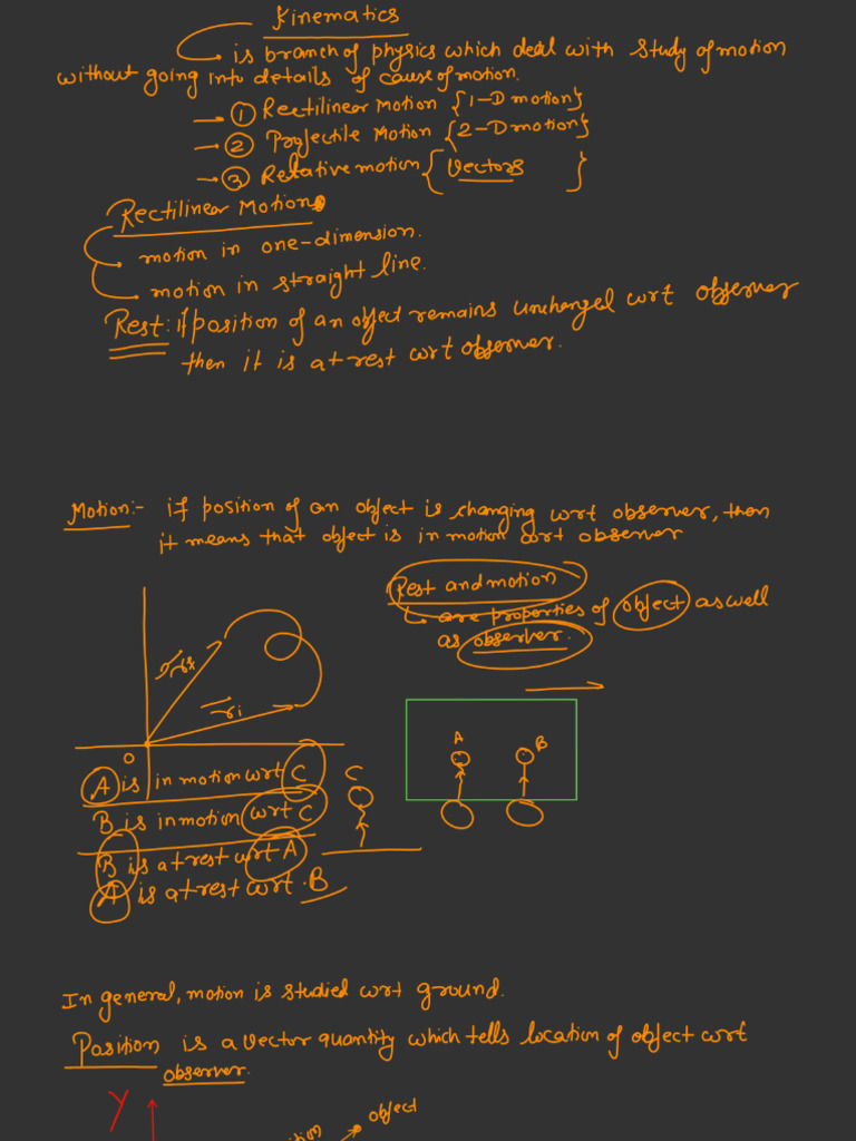Notes of Rectilinear Motion | PDF