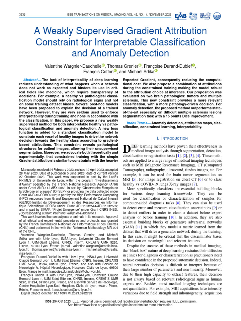 A Weakly Supervised Gradient Attribution Constraint For Interpretable Classifica | PDF | Image ...