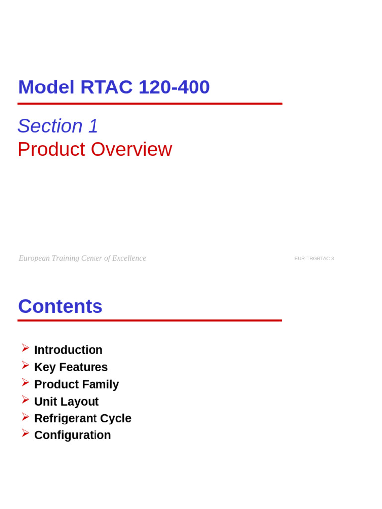 Section 1 - Product Overview RTAC | PDF | Continuum Mechanics | Gases