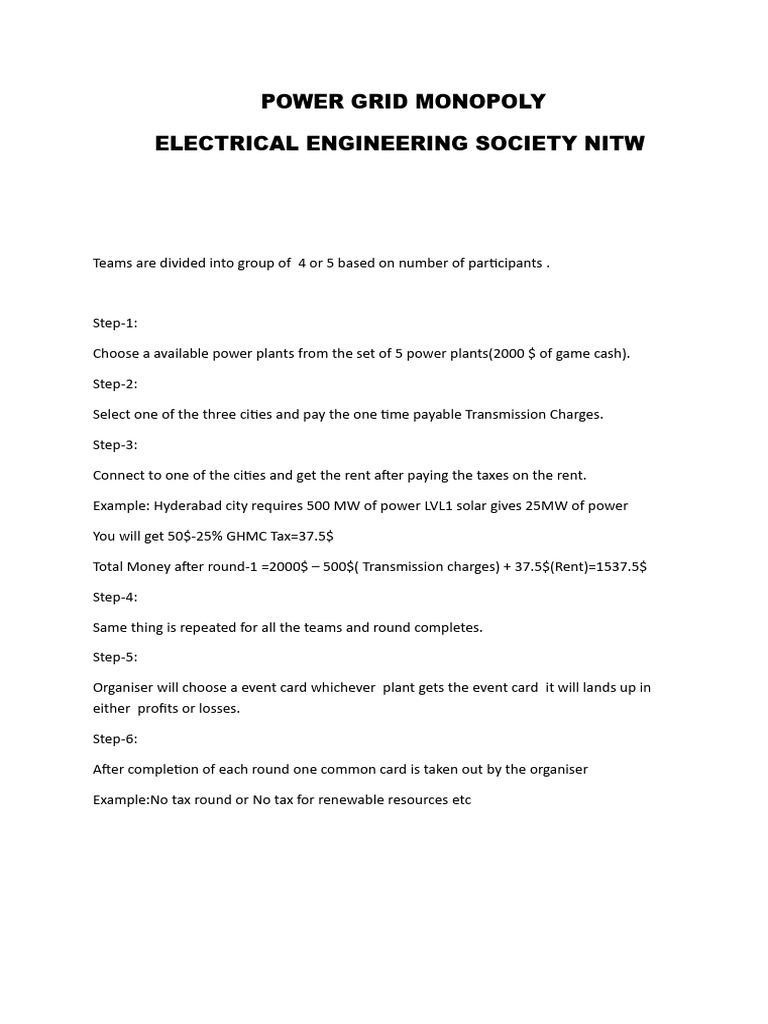 Power Grid Monopoly | PDF