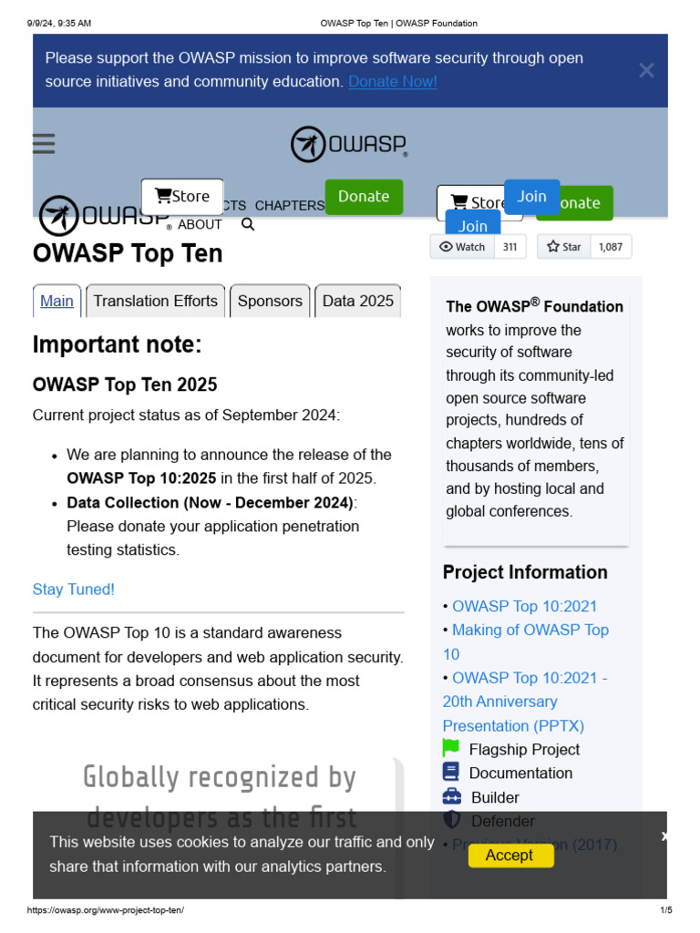 OWASP Top Ten _ OWASP Foundation | PDF | Software | Information Technology Management