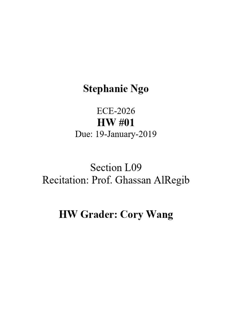 ECE 2026 Homework 1 | PDF