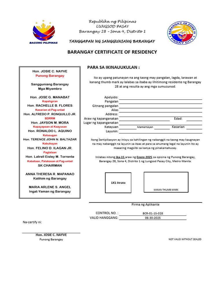 CHARTER SAMPLE FORMS-residency | PDF