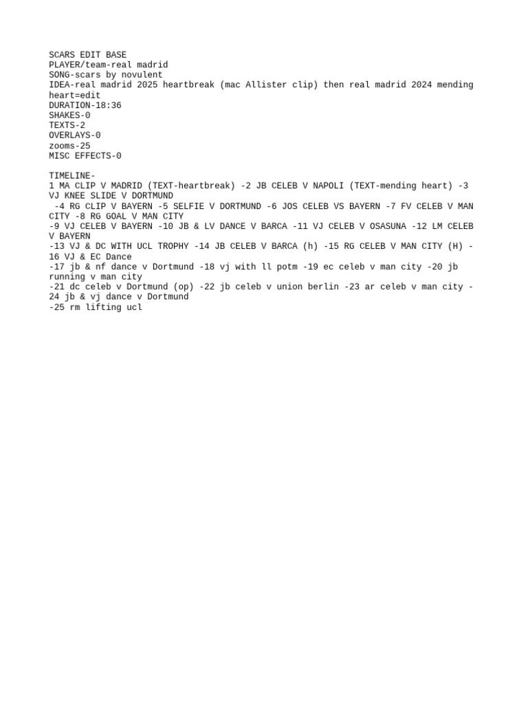 Scars Edit Base | PDF