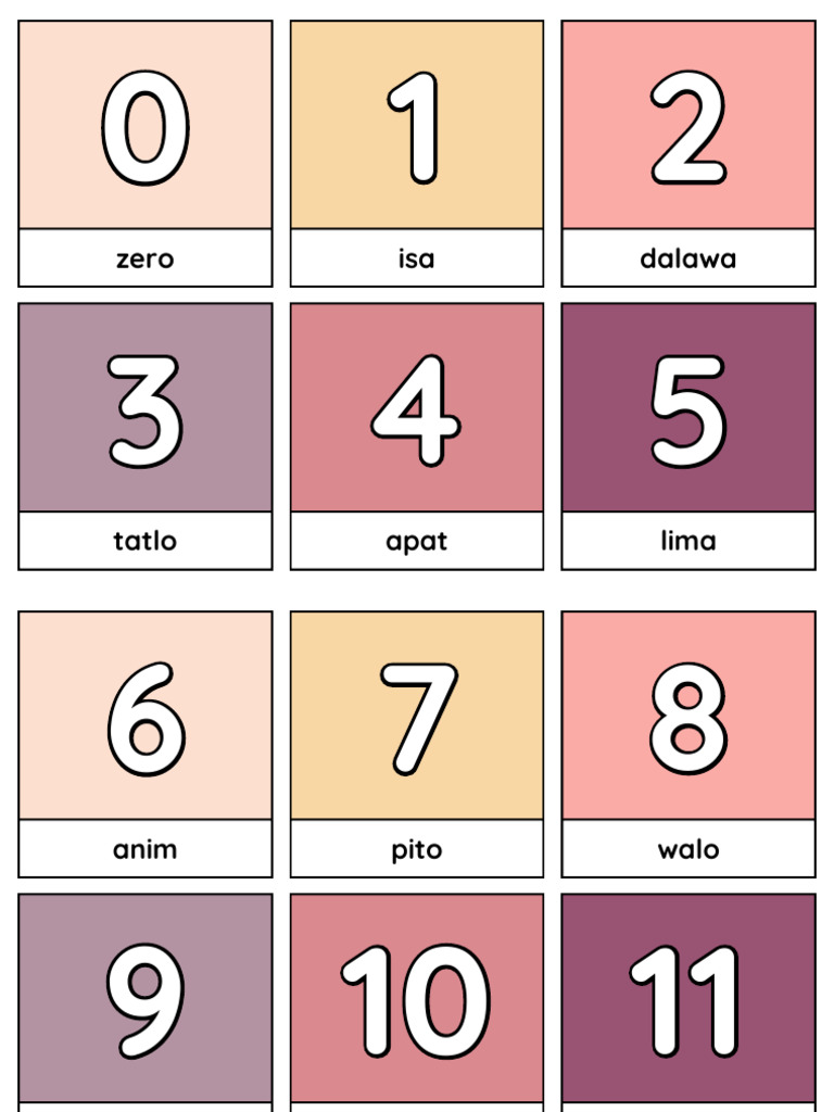 Numbers to 100 Mathematics Flashcards in Yellow Purple Minimalist Style ...